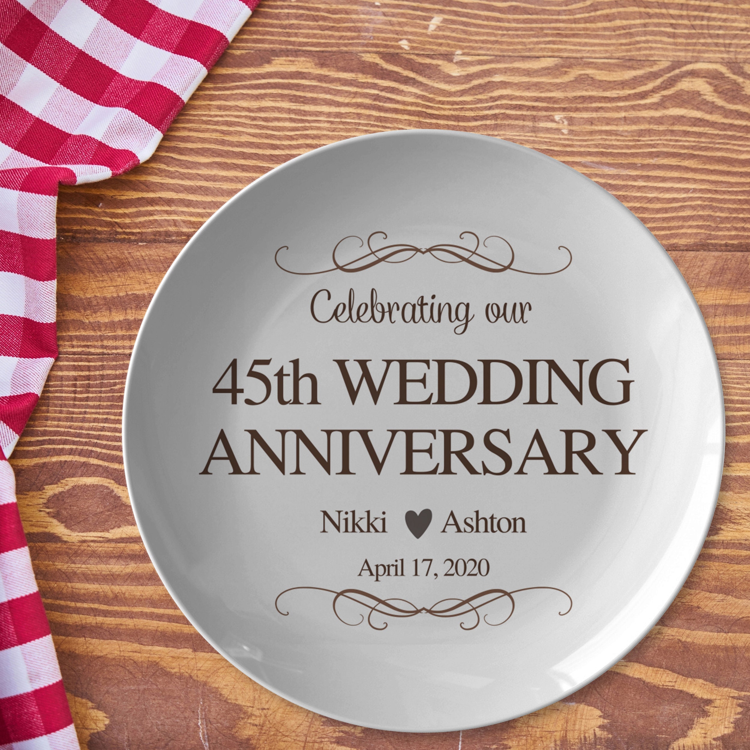 Personalized Anniversary Plate | Custom Couple Name Dinner Plate - Etsy