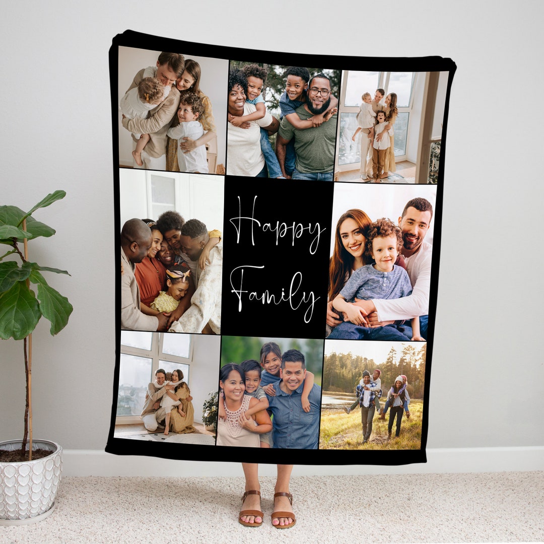 Personalized Family Photo Blanket: Custom Quote Velveteen Throw - Etsy