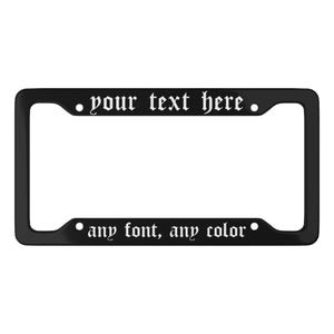 Custom Gothic Aluminum License Plate Frame - Personalized Car Decor - Etsy