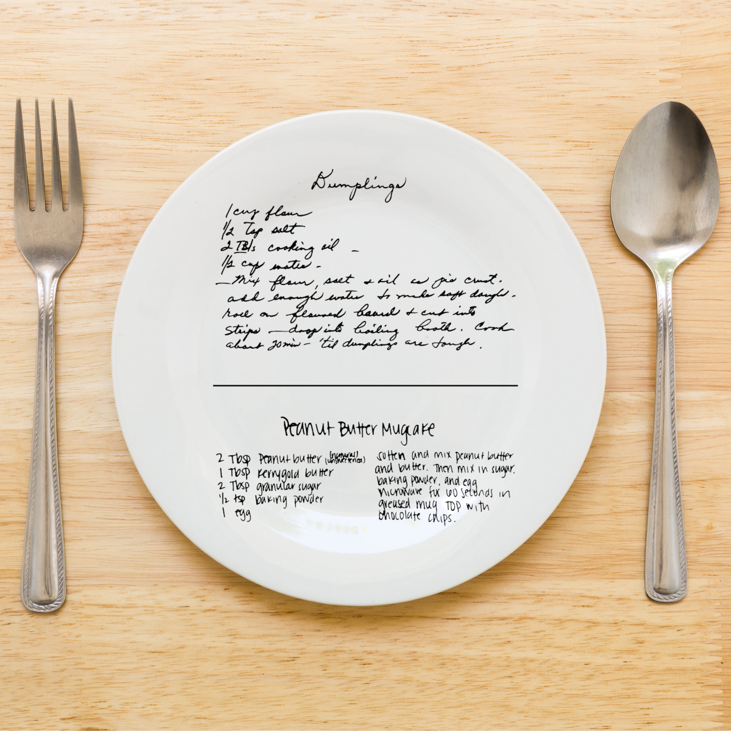 Personalized Handwritten Recipe Plate: Photo Picture Plate, Kitchen ...
