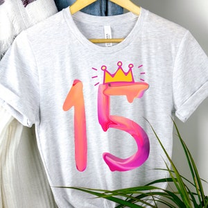 15th Birthday Shirt, Birthday Shirt, 15th Birthday Party, Birthday Girl ...