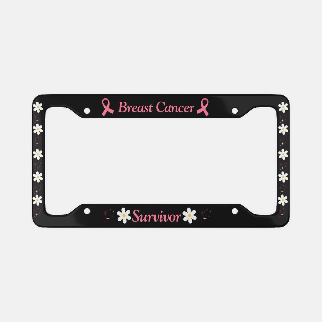 Breast Cancer Awareness License Plate Frame: Custom Car Plate Gift - Etsy