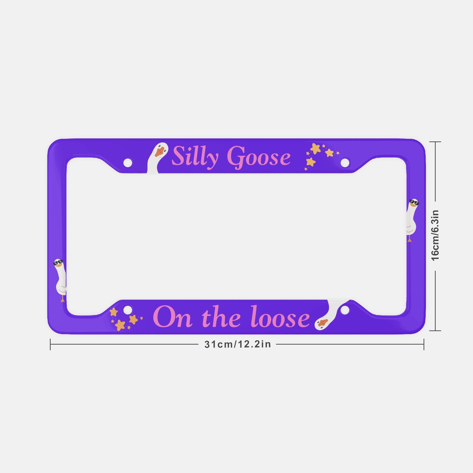 Silly Goose Aluminum License Plate Frame - Etsy