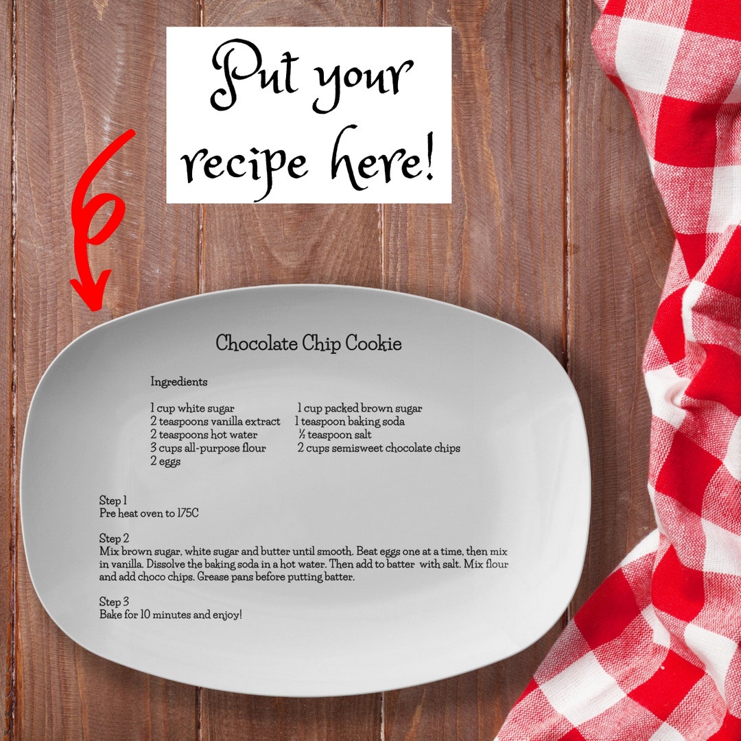 Put Your Own Recipe on Big Plate | Custom Recipe Personalized Platter ...