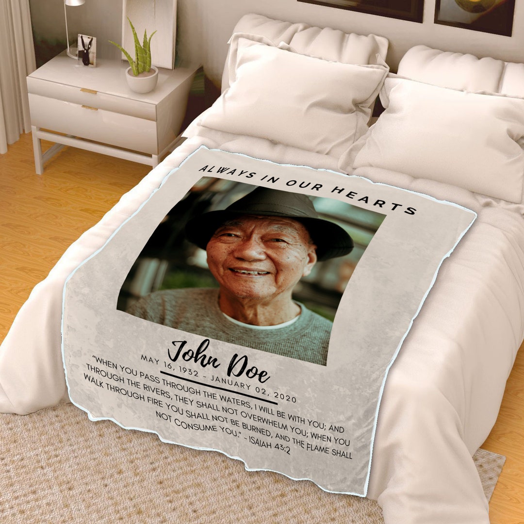 Personalized Memorial Photo Name Quote Blanket | Custom Blanket to Your ...