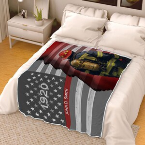 Firefighter Blanket | Custom Fireman Photo Name | Photo Blanket ...