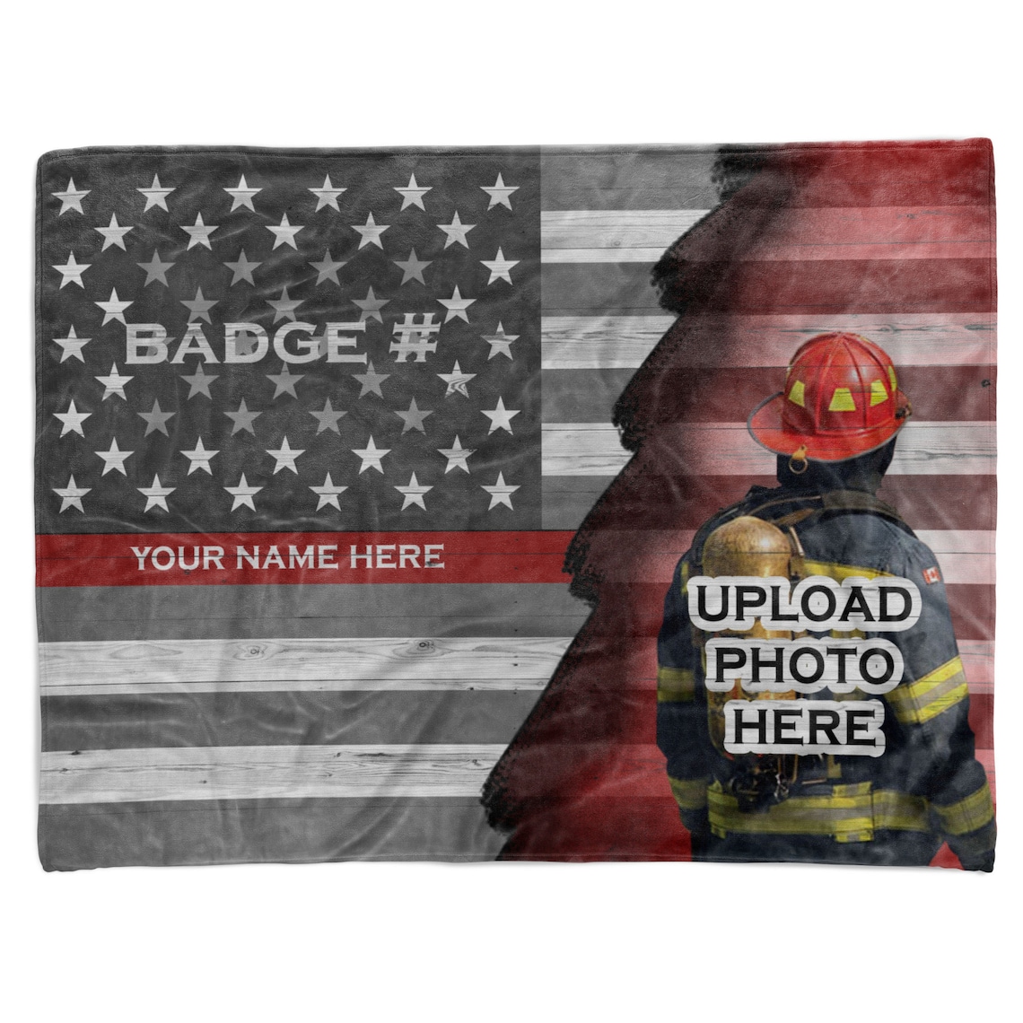 Firefighter Blanket Custom Fireman Photo Name Photo - Etsy