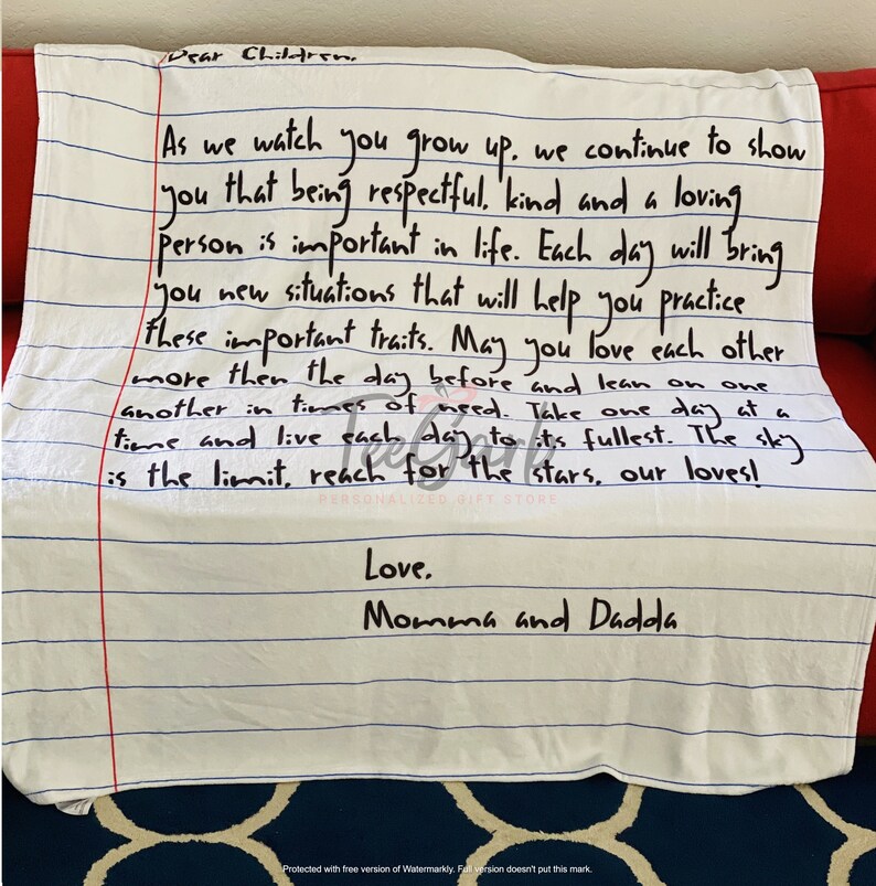 Personalized With Your Handwritten Love Letter Blanket - Etsy