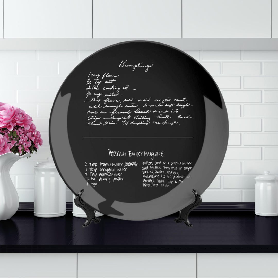 Handwritten Recipe Ceramic Plate: Personalized Kitchen Decor - Etsy