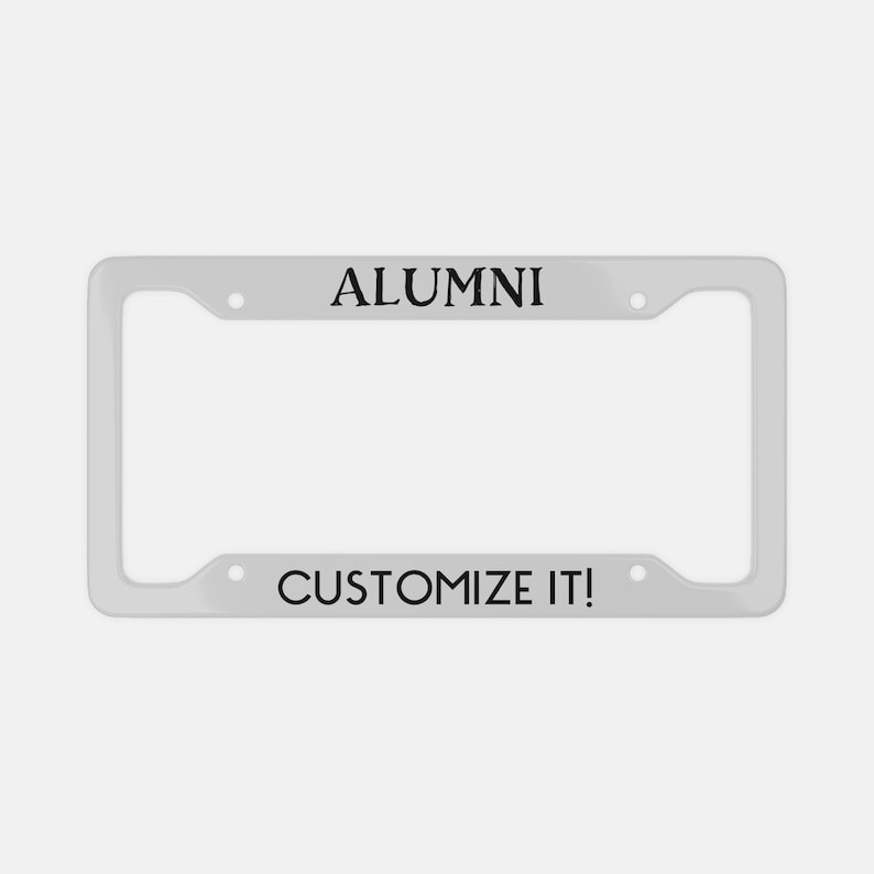 Alumni License Plate Frame: Custom College Car Frame - Etsy