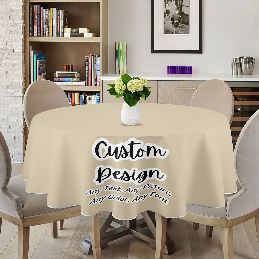 Custom Table Cloth, Custom Home Decor, Custom Photo, Round Table Cloth ...