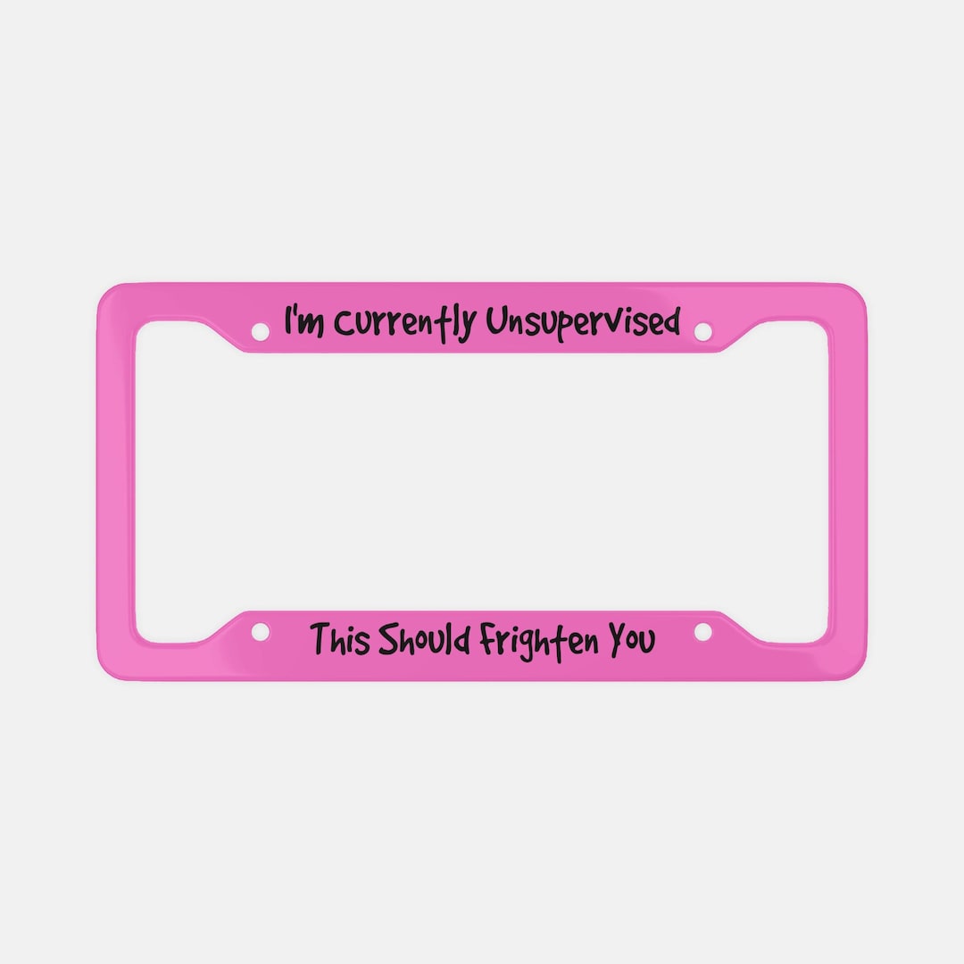 Funny Sarcastic Aluminum License Plate Frame: Unsupervised - Etsy