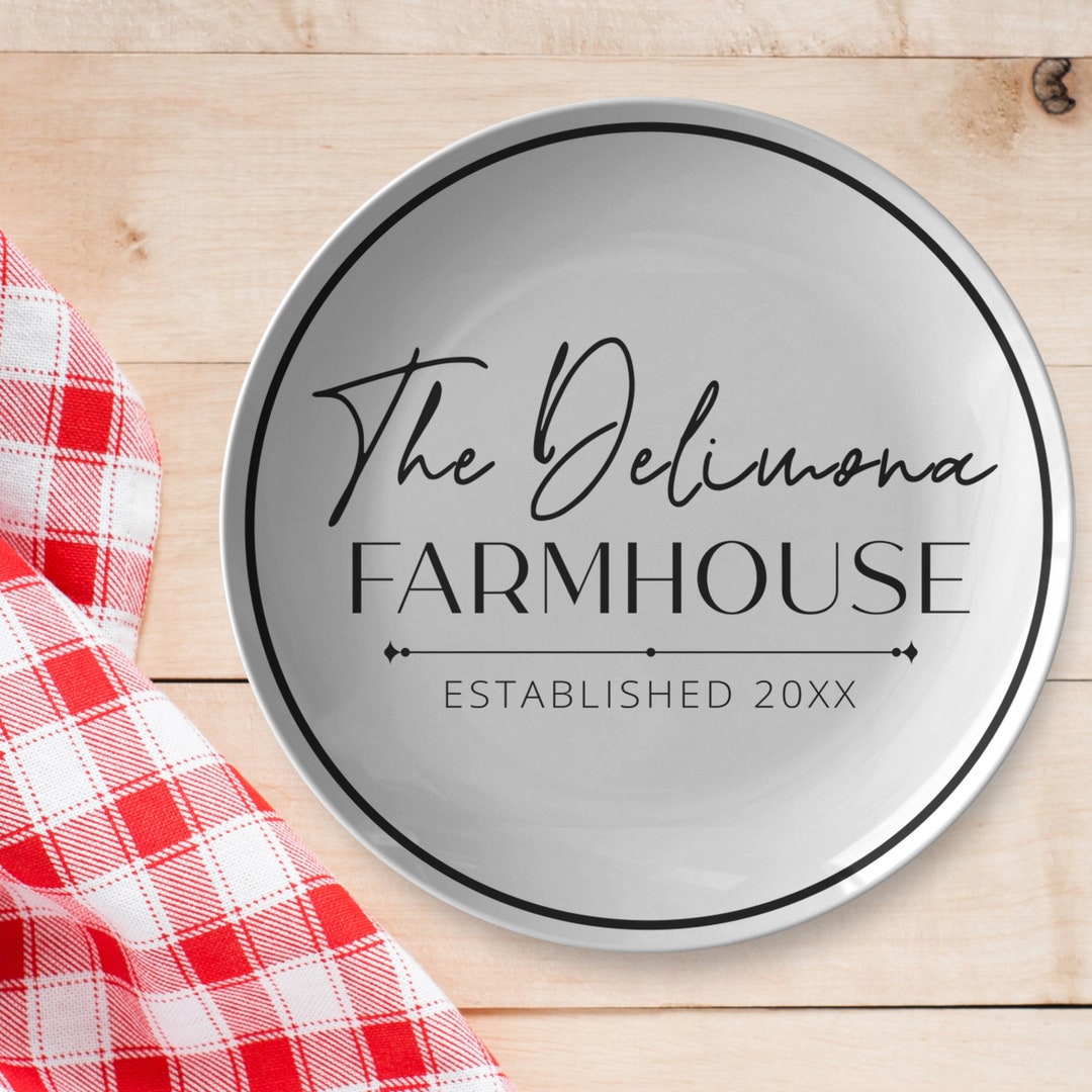 Personalized Farmhouse Plate Custom Gifts Custom Kitchen Plate Gift ...