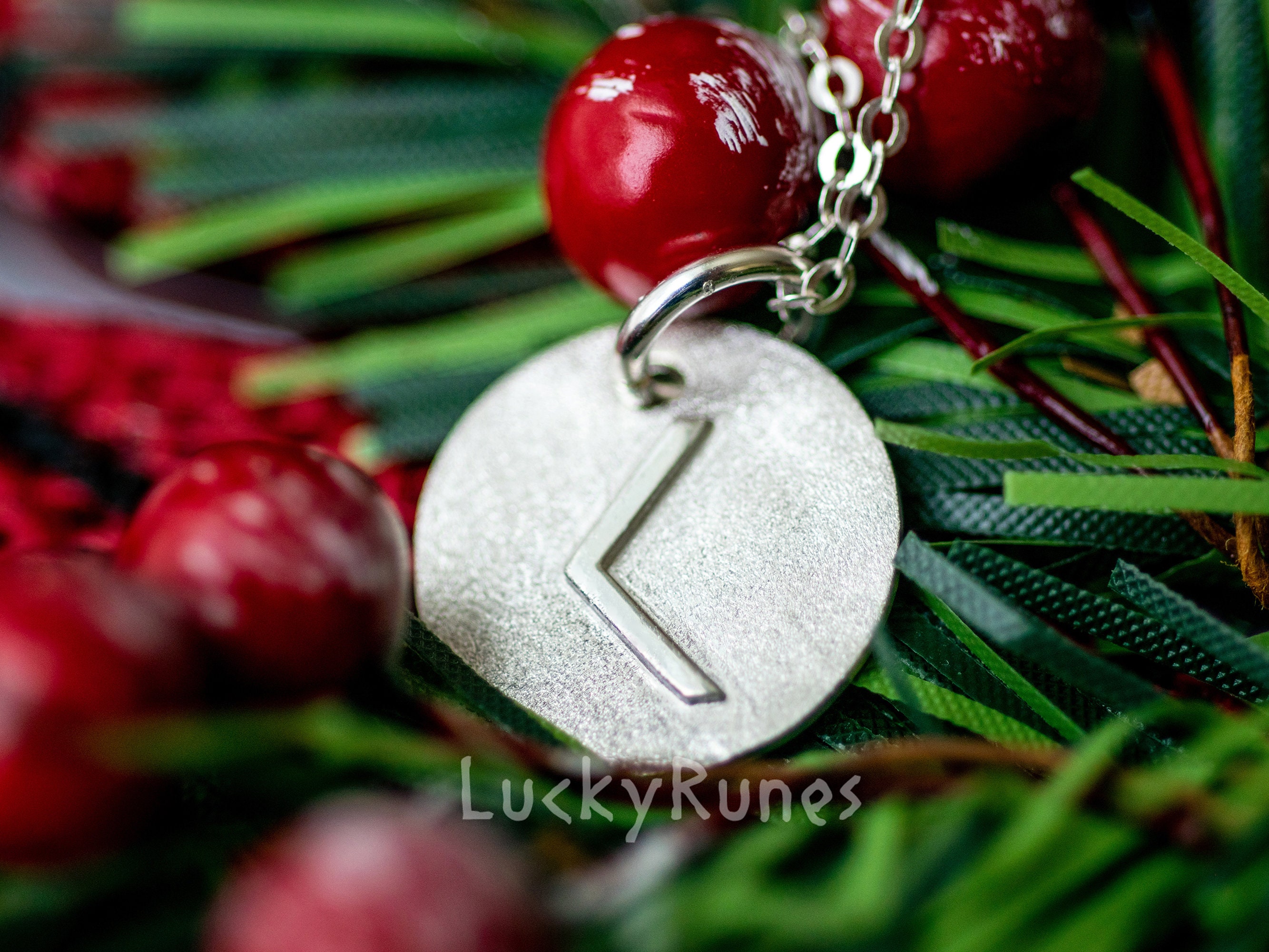 Silver Viking Rune Necklace Pendant Kenaz - Etsy