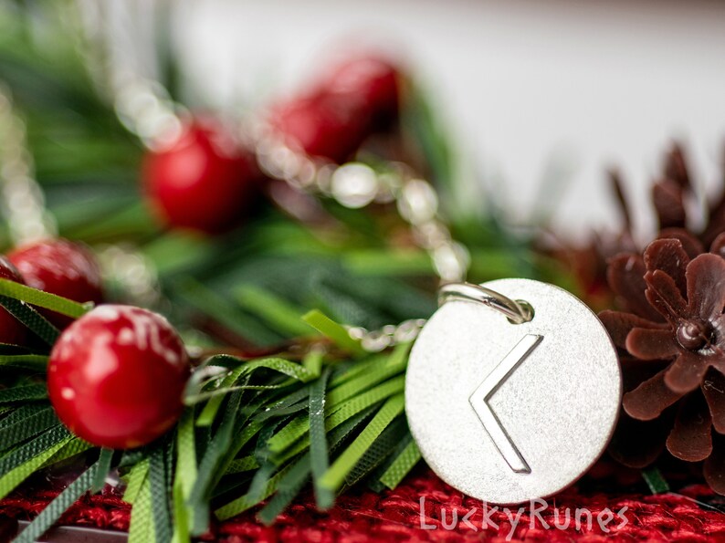 Silver Viking Rune Necklace Pendant Kenaz - Etsy