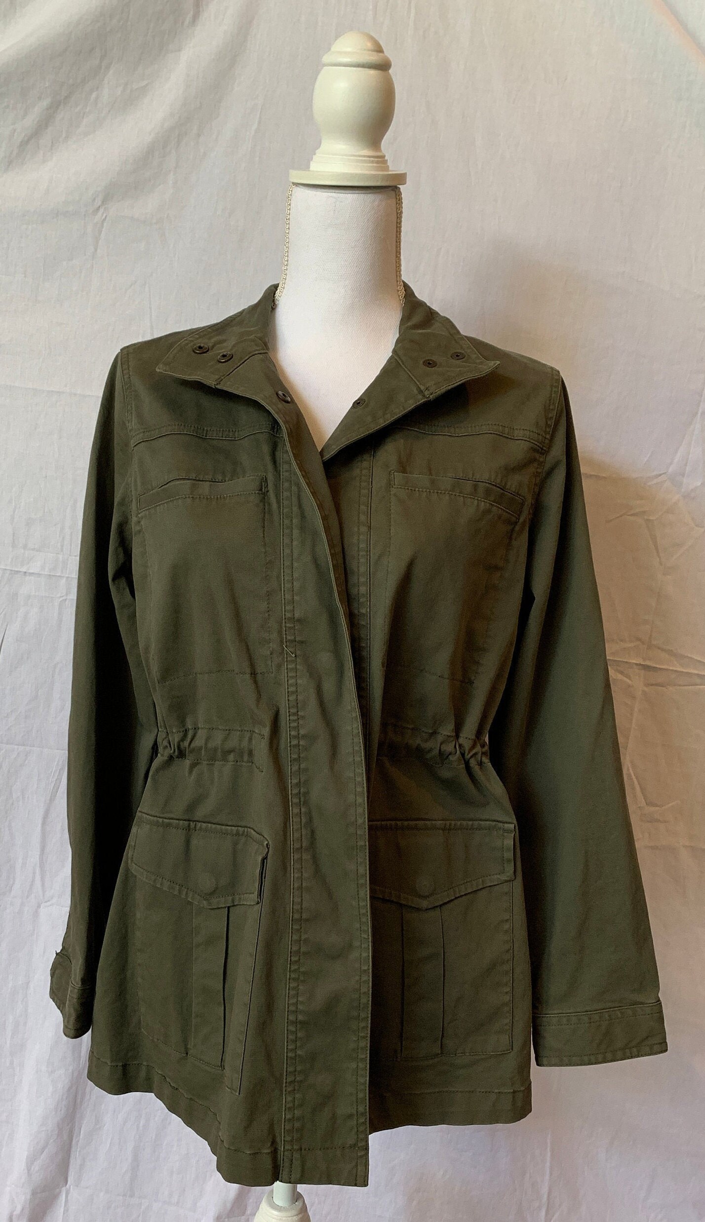 Art on Army Green Jacket. Blue Butterfly Art Created With - Etsy