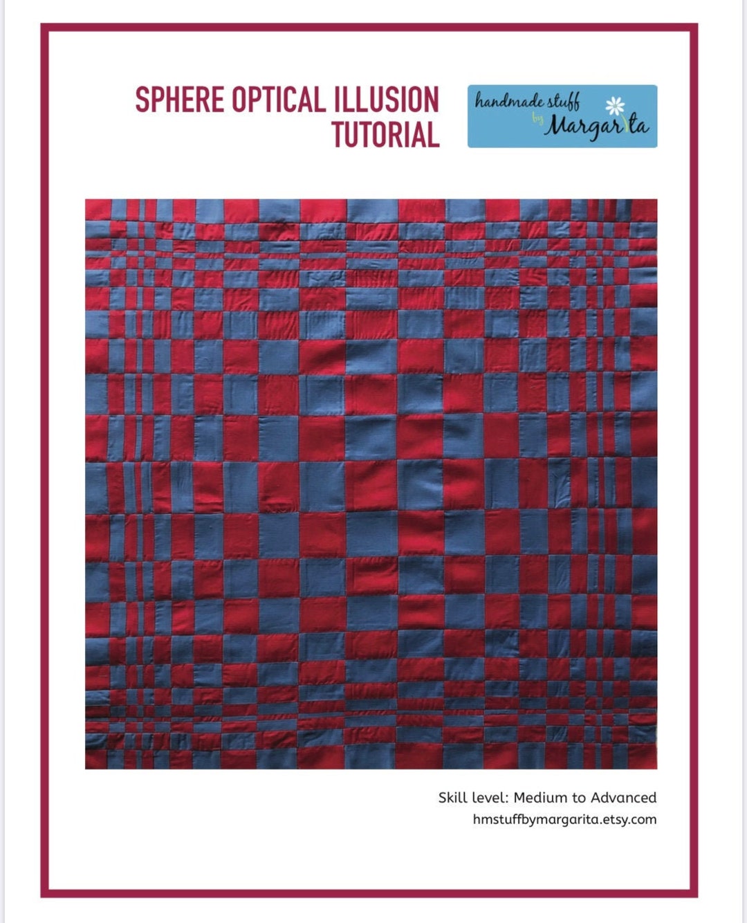 Sphere Optical Illusion Quilt Block Tutorial, Approx. Size 24"x24 ...