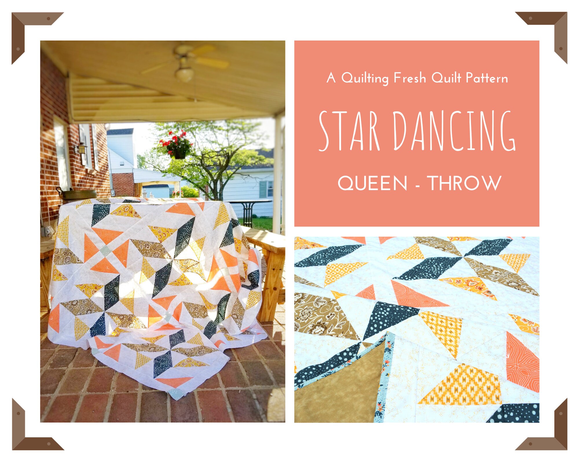 Star Dancing Quilt Pattern: Queen - 90"x112", Throw - 68"x68" - Etsy