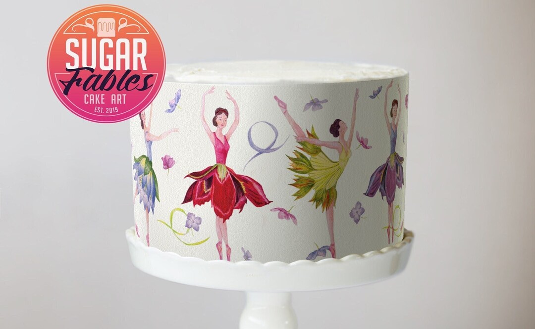 Ballet Dancers Blossom and Petals Edible Image, Cake Wrap, Icing Sheet ...