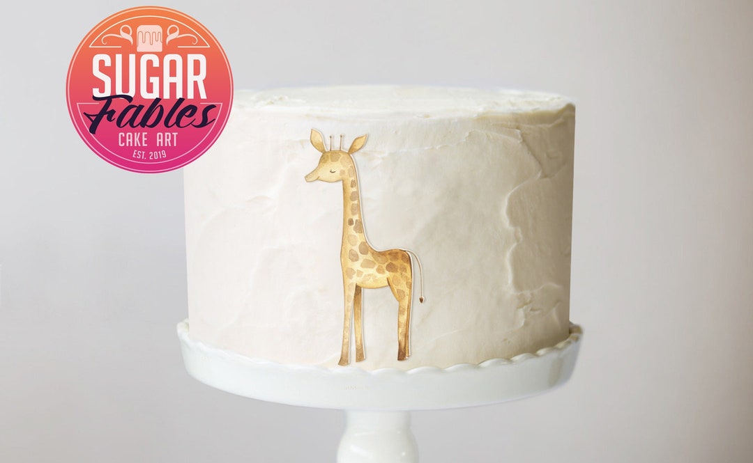 Giraffe Edible Image, Companion to Safari Animals Pattern Cake Wrap ...