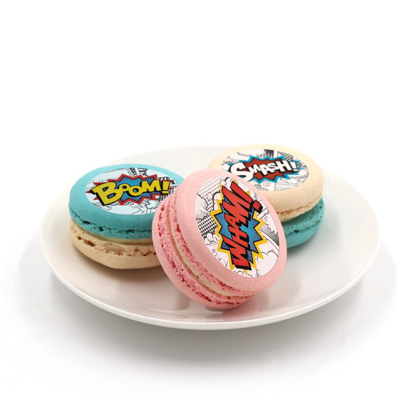 Comic Book Action Cupcake Toppers Pop Art Cookie Comic Word Edible ...