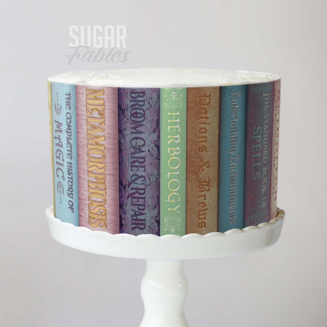 Pastel Wizard Spell Books Cake Wrap Magical Fantasy Edible Image ...
