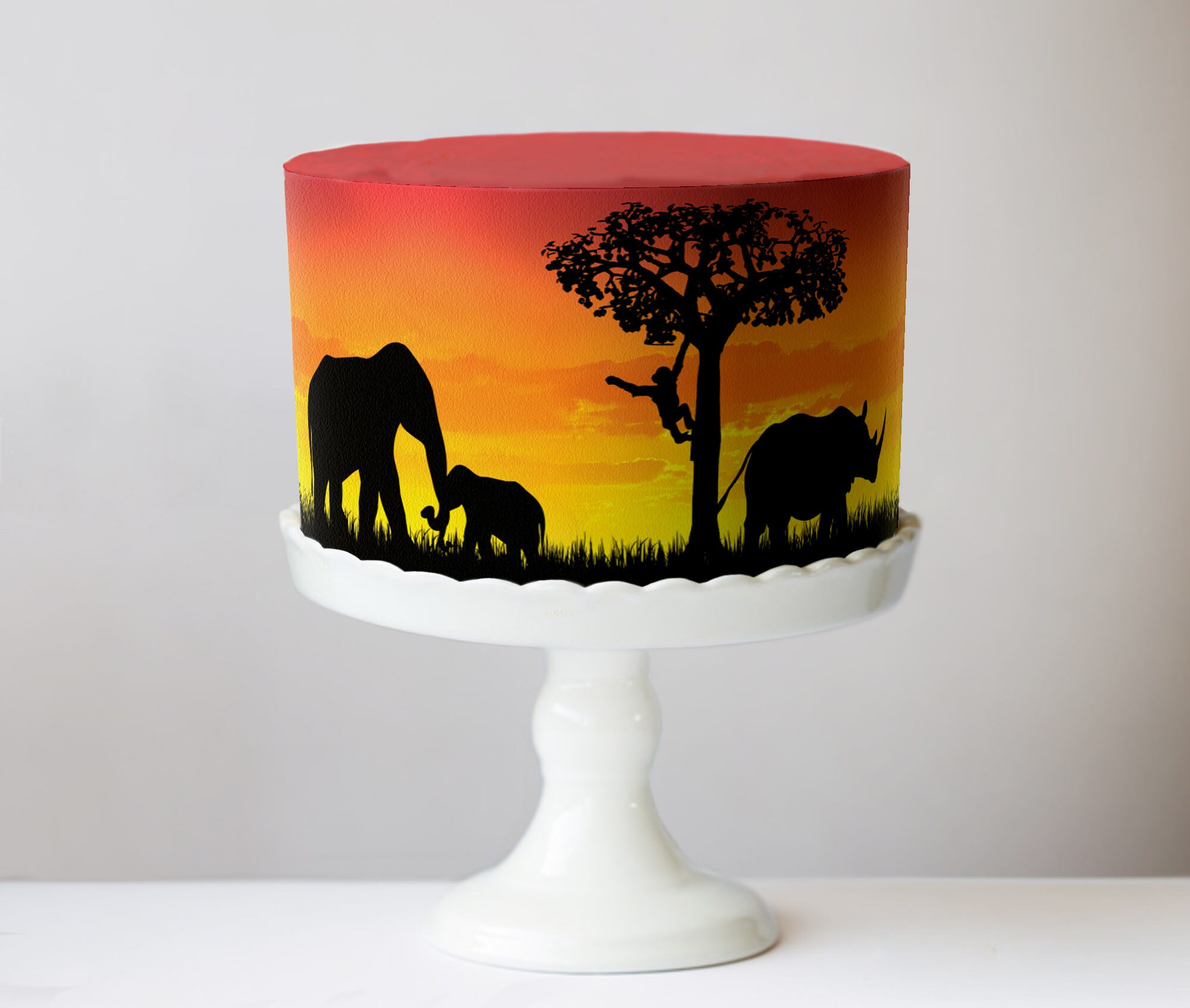 Party Décor Party Supplies frosting sheet. African Safari Sunset cake ...