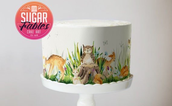 Woodland Baby Animals Edible Image Cake Wrap Icing Sheet - Etsy