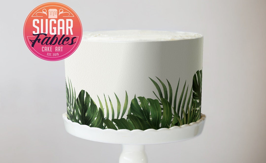 Tropical Jungle Border Leaves Edible Image, Cake Wrap, Icing Sheet! - Etsy