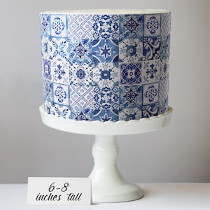 Blue Italian Decorative Tiles Cake Wrap, Icing Sheets, Edible Icing ...
