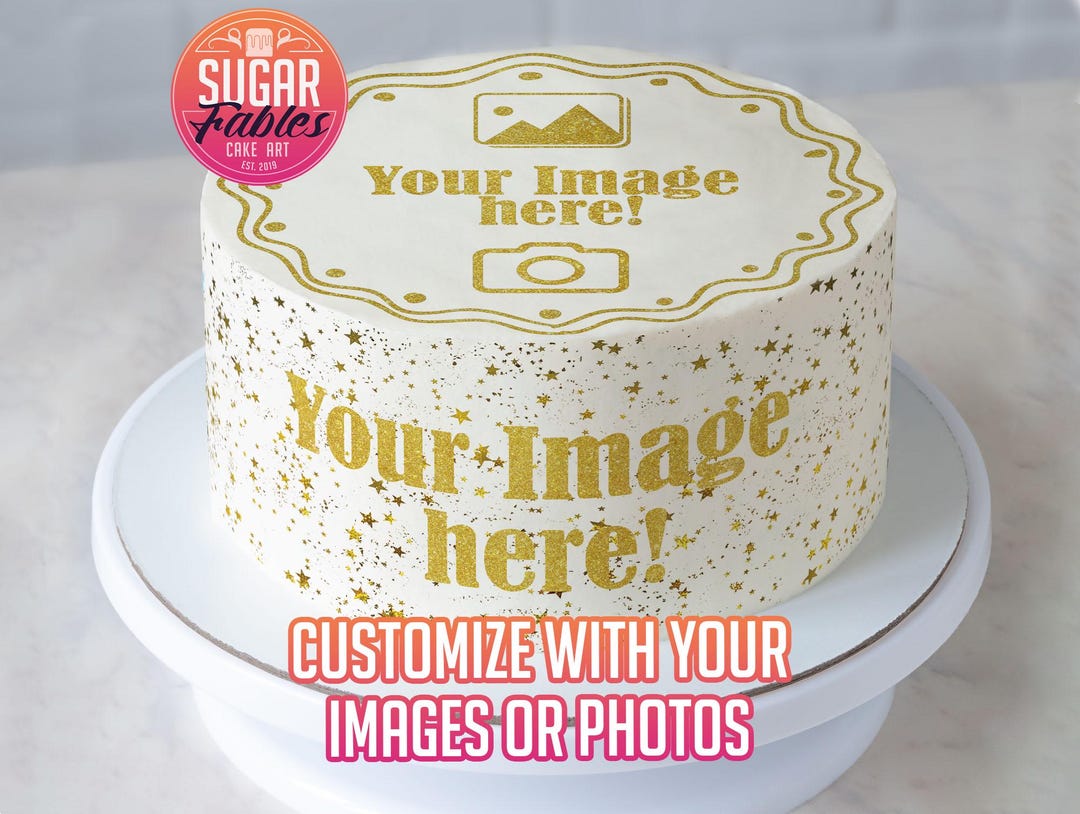 Custom Edible Image Cake Wrap Photo Foto Logo Edible Image Cake Strips ...