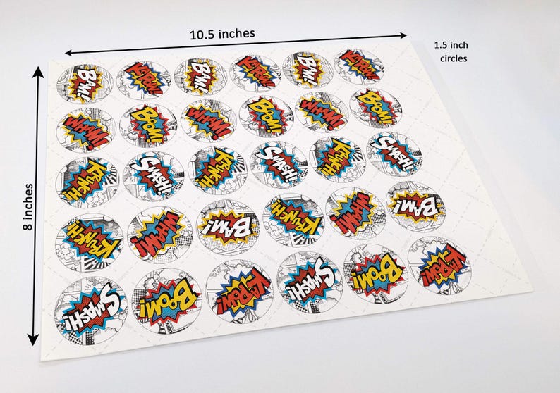 Comic Book Action Cupcake Toppers Pop Art Cookie Comic Word Edible ...