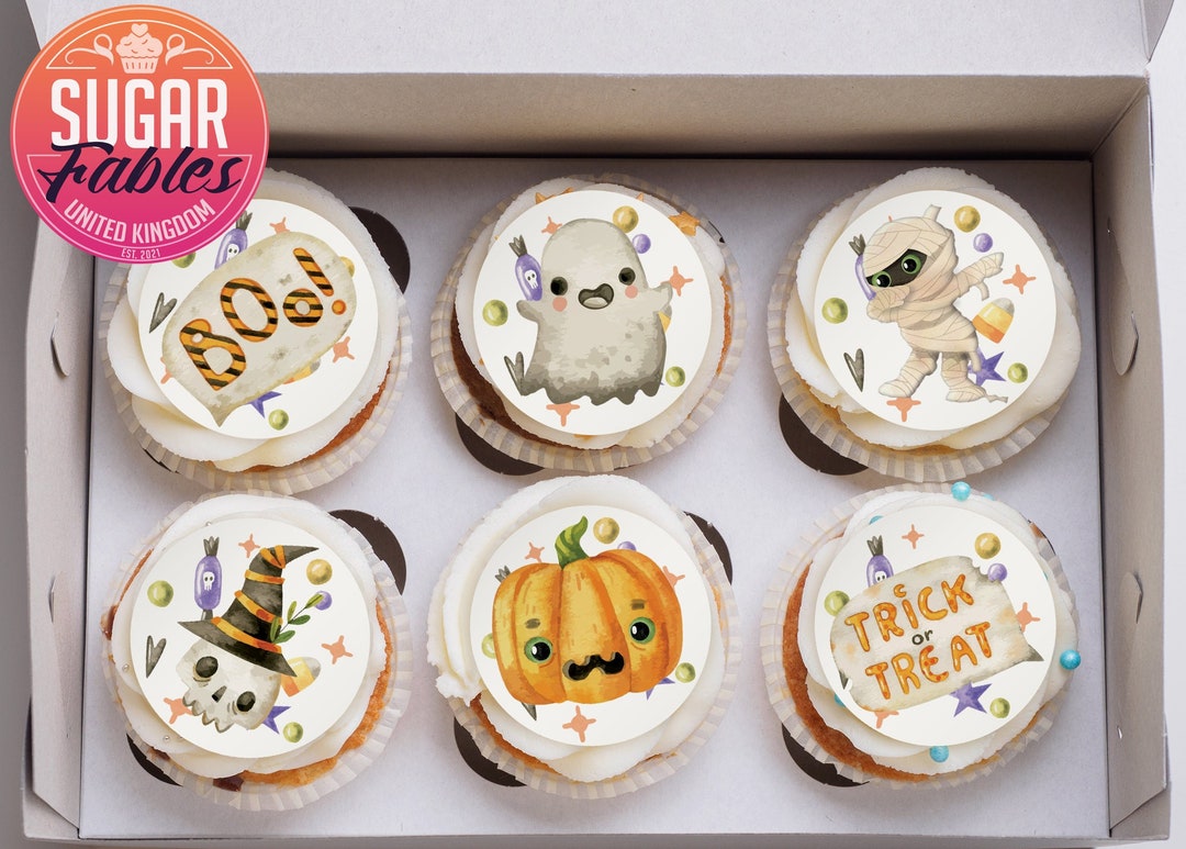 Cute Halloween Edible Cupcake Toppers Ghosts and Mummies - Etsy