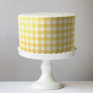 Gingham Cake Wrap Blue Pastel Picnic Cake Strips Yellow Spring Edible ...