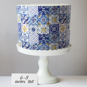 Blue Italian Decorative Tiles Cake Wrap, Icing Sheets, Edible Icing ...