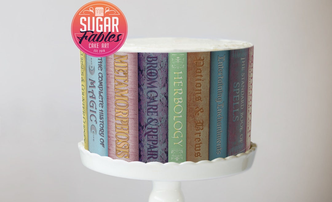 Pastel Wizard Spell Books Cake Wrap Wizard Fantasy Edible Image ...