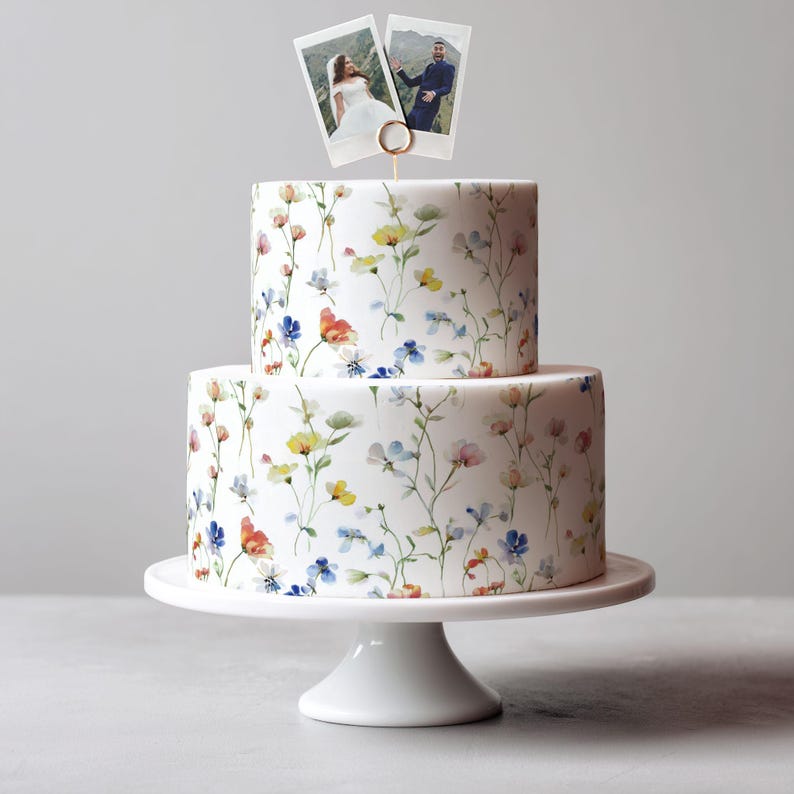 Wildflower Meadow Cake Wrap Floral Boho Edible Image Garden Party ...