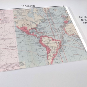 Vintage World Map Cake Wrap Adventure Awaits Edible Image Destination ...