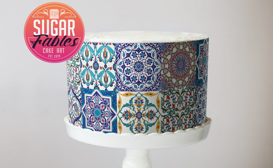 Turkish Tiles Decorative Tiles Cake Wrap Icing Sheets - Etsy