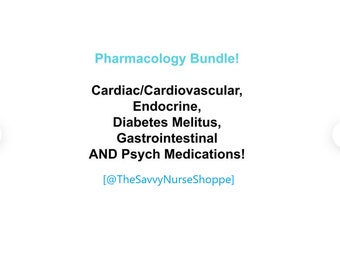 Pharmacology Cheat Sheet Bundle Notes Printable Nursing Student ...