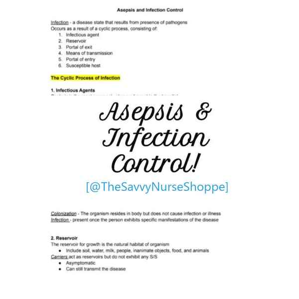 Infection Control Cheat Sheet - Etsy