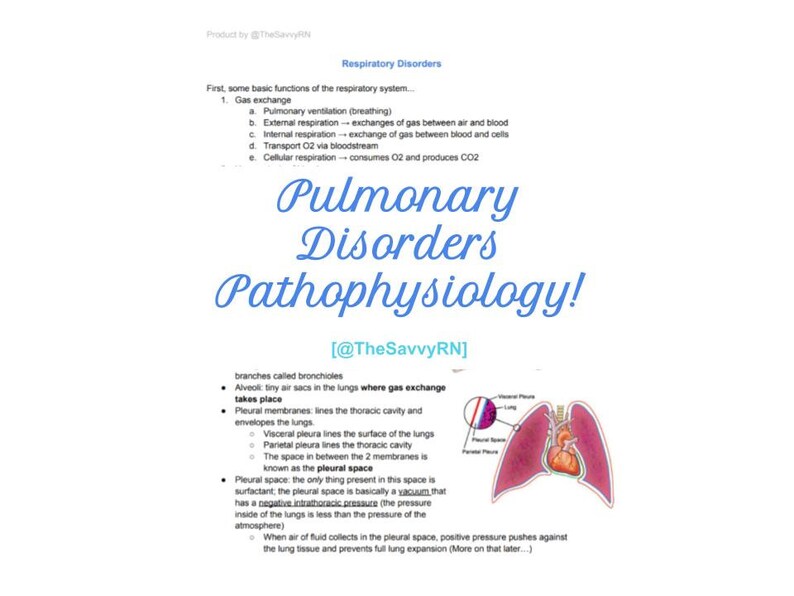 Pathophysiology: Pulmonary Disorders | Etsy