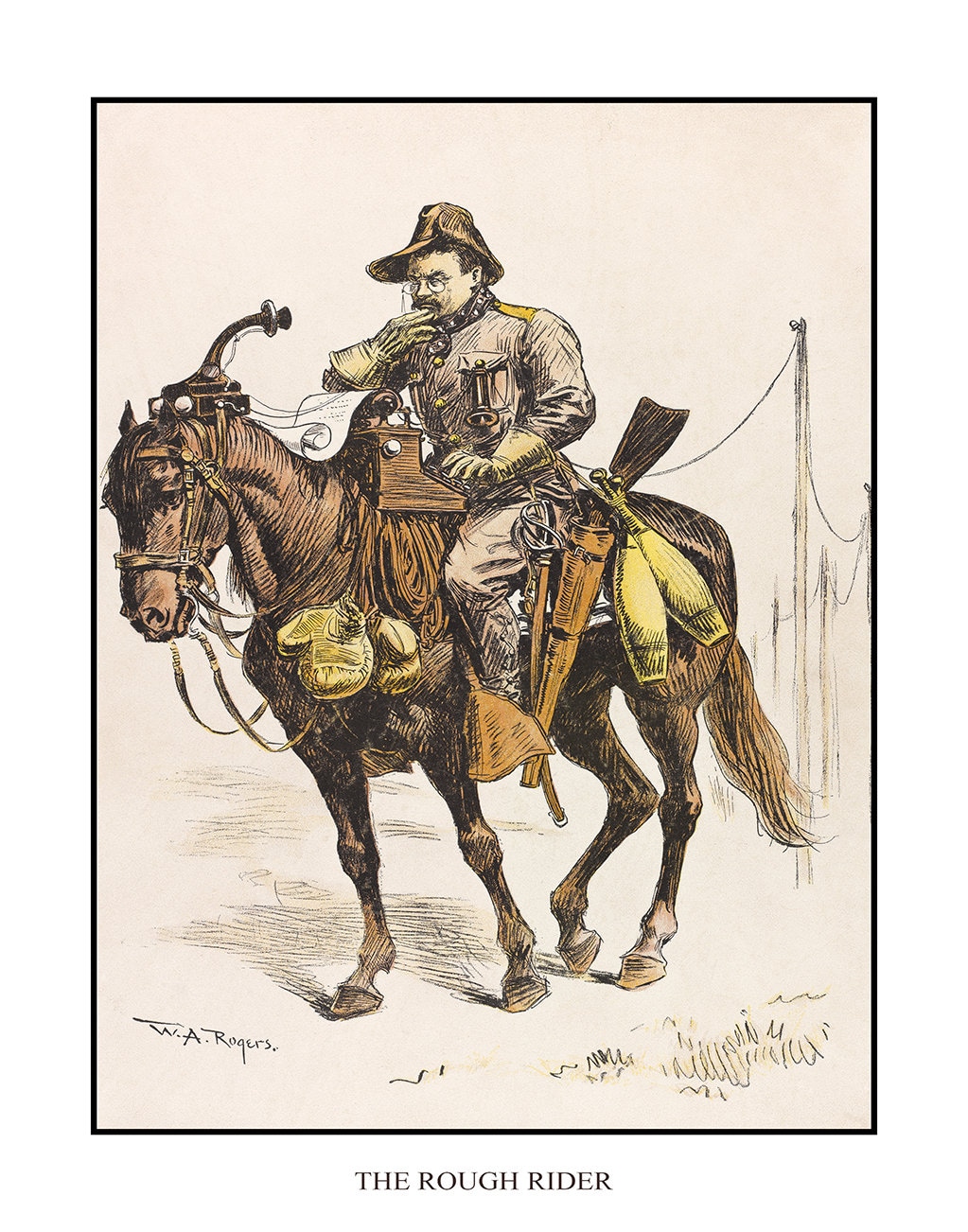 The Rough Rider Theodore Roosevelt Print - Etsy