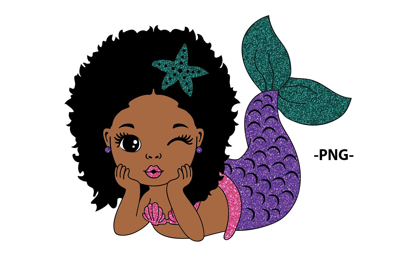 Mermaid Afro Svg Black Mermaid Svg Hair Puffs Black Woman | Etsy