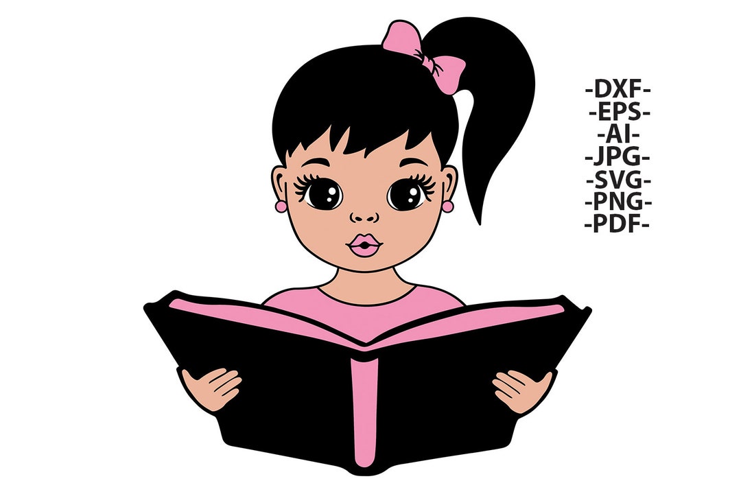 Girl Reading Svg, School Kids Svg, School Book Svg, Learning, Sweet ...