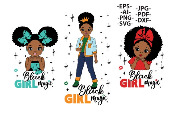 Black Girl Magic Svg Black Girl Bundle Svg Afro Girl Bundle Etsy New