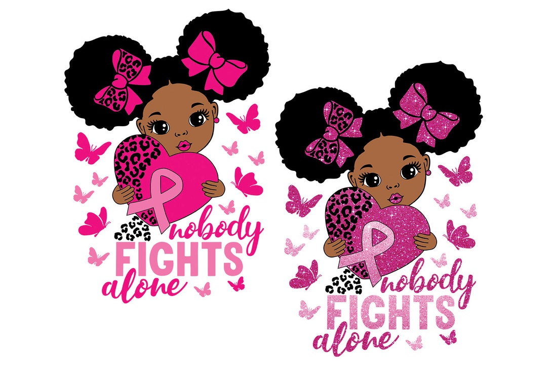 Pink Ribbon Awareness SVG, Nobody Fights Alone PNG (digital File) - Etsy