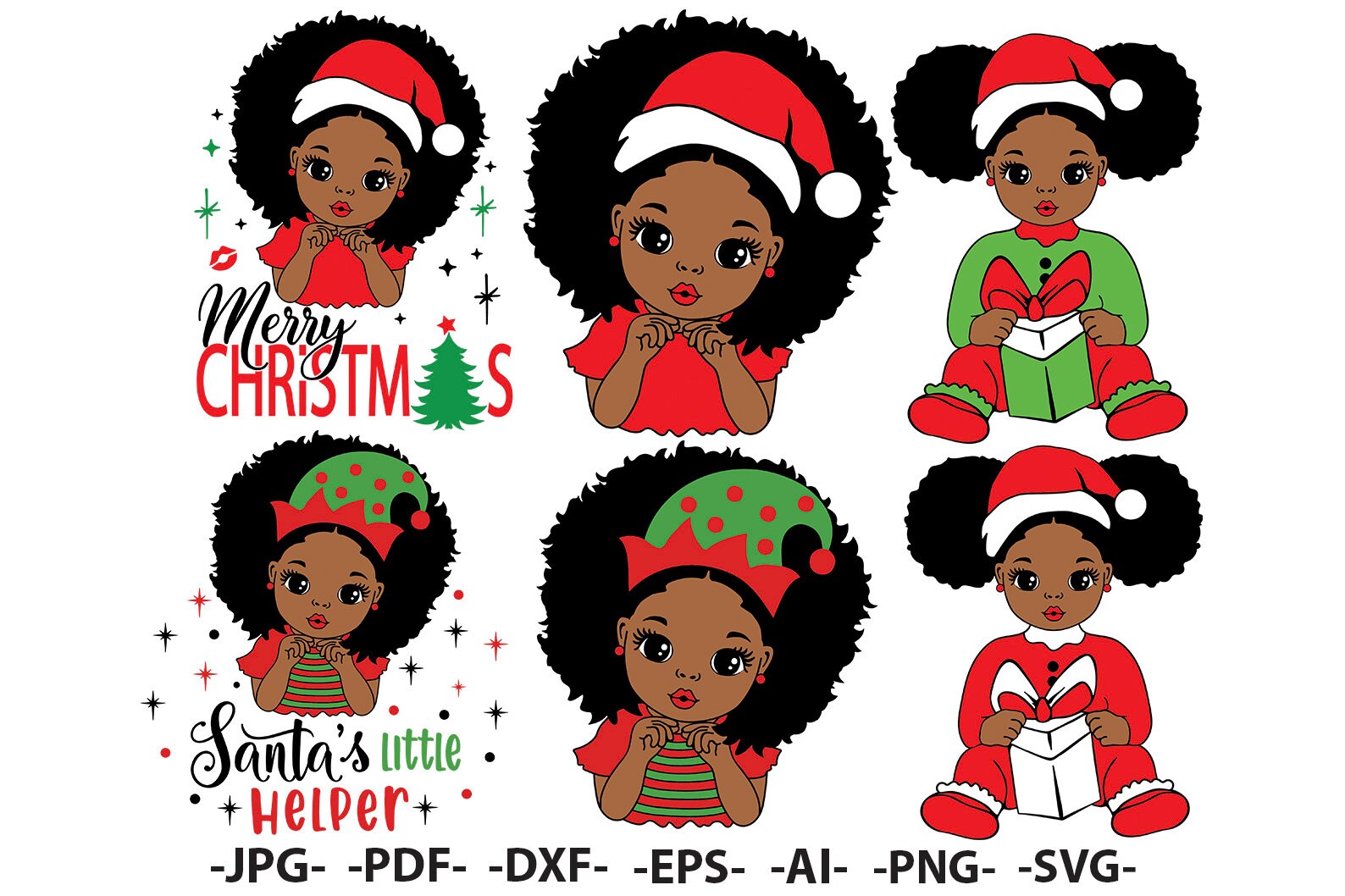 Christmas Girl SVG Bundle, Holiday Clipart (cut Files) - Etsy