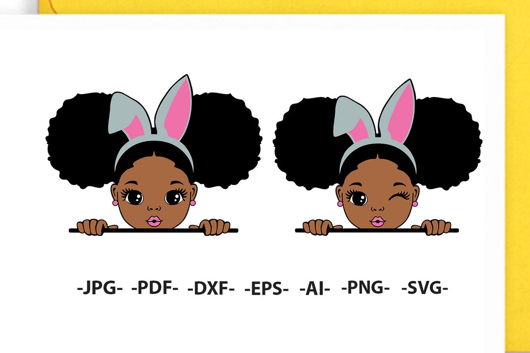 Easter Girl Svg, Rabbit Ears Svg, Easter Birthday, Bunny Girl, Curly ...