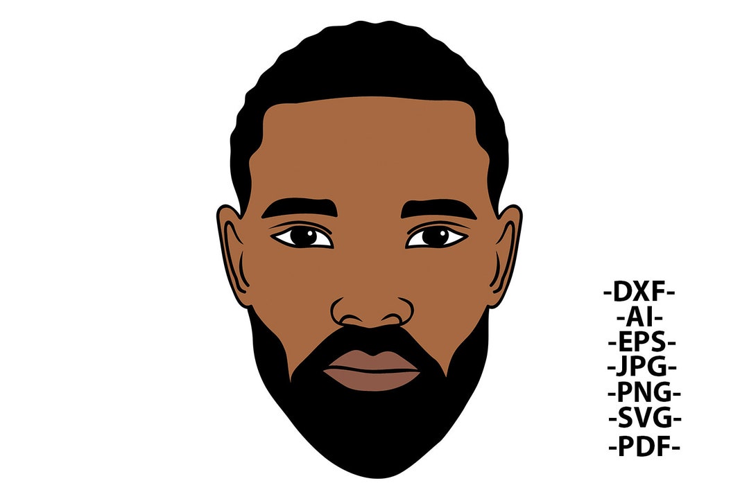 Black Man Svg, Colored Man Head Svg, Beard, Black History Svg, Black ...